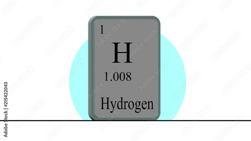 Hydrogen. Element of the periodic table of the Mendeleev system. Stock ...
