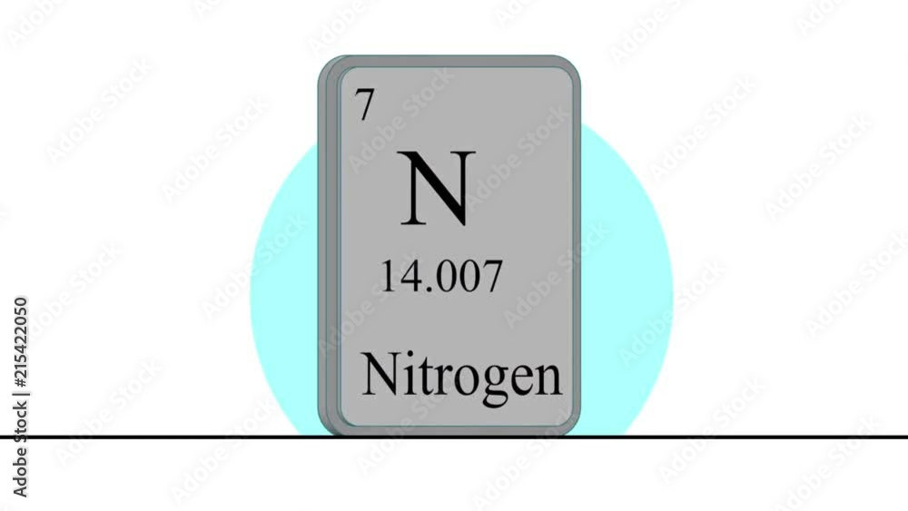 Nitrogen. Element of the periodic table of the Mendeleev system. Stock ...