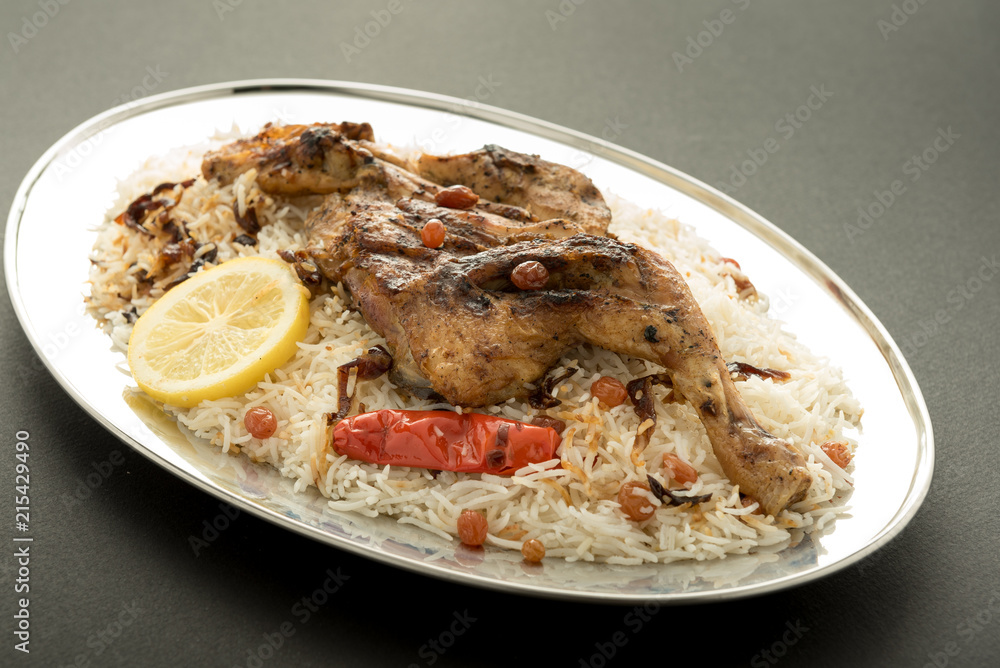 Kabsa with grilled chicken - Mandi - Kabsah - Mandi Rice with Chicken ...