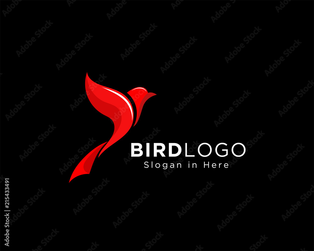 simple Flying bird logo Stock Vector | Adobe Stock