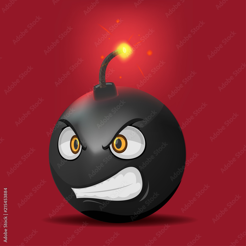 Bomb Cartoon Anger Face Emotion Vector Stock Vector | Adobe Stock