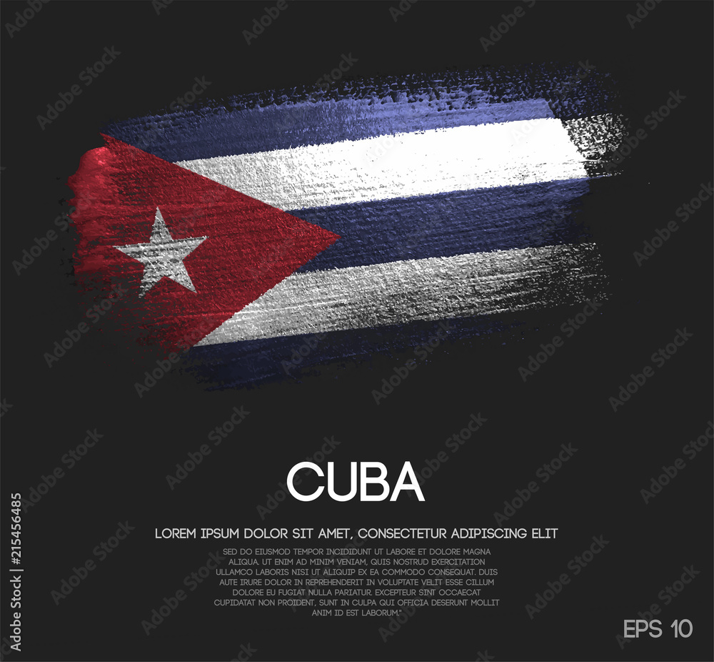 Cuba Flag Made of Glitter Sparkle Brush Paint Vector Stock Vector ...