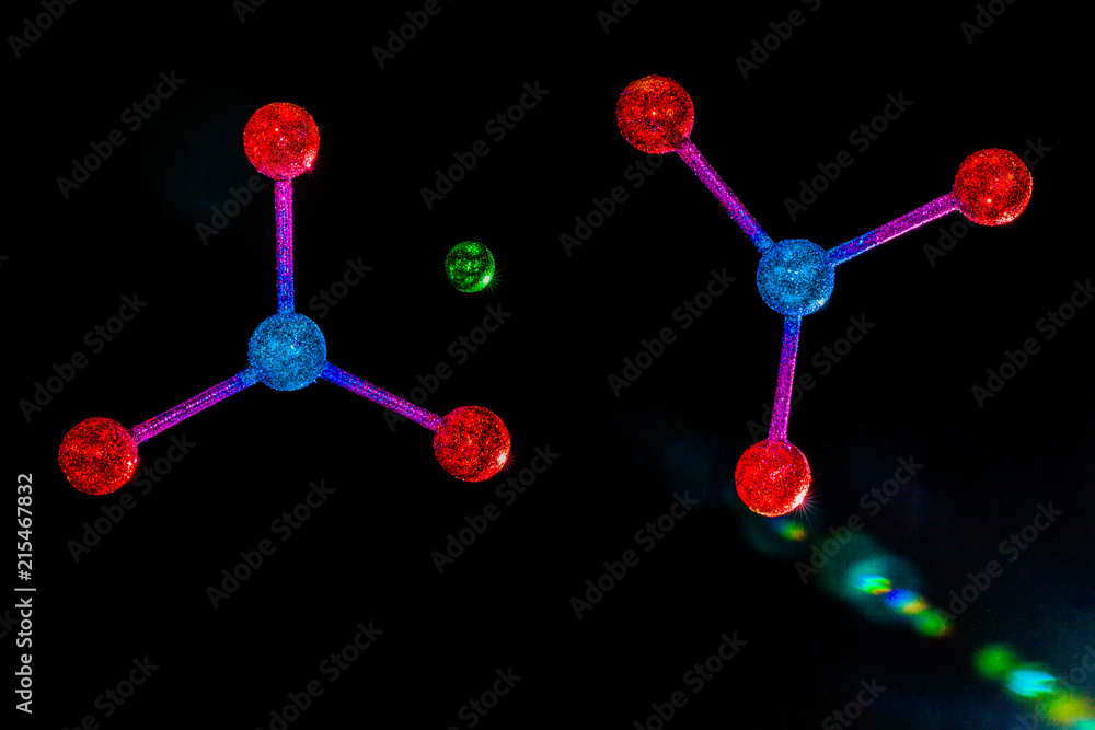 Lab experiments atom or molecule structure of Barium Nitrate with ...