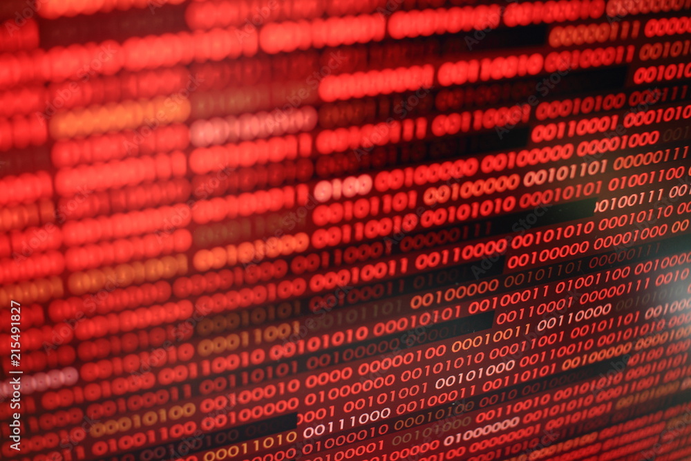 Red Binary Code Computer Technology Background Red Binary Code Computer Language Data