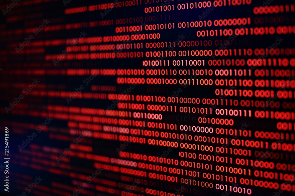 red binary code. computer technology background. red binary code ...