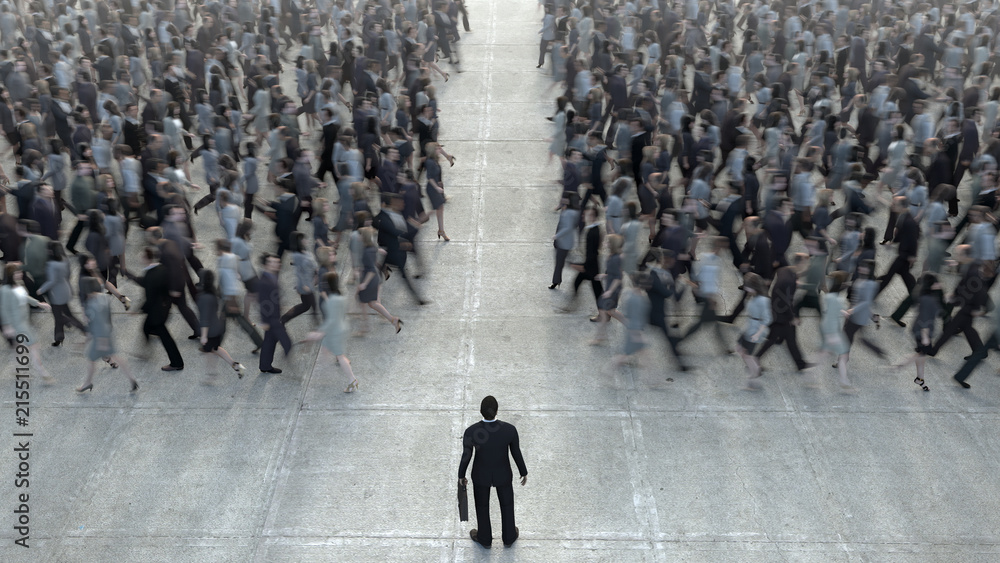One Person Standing In A Crowd