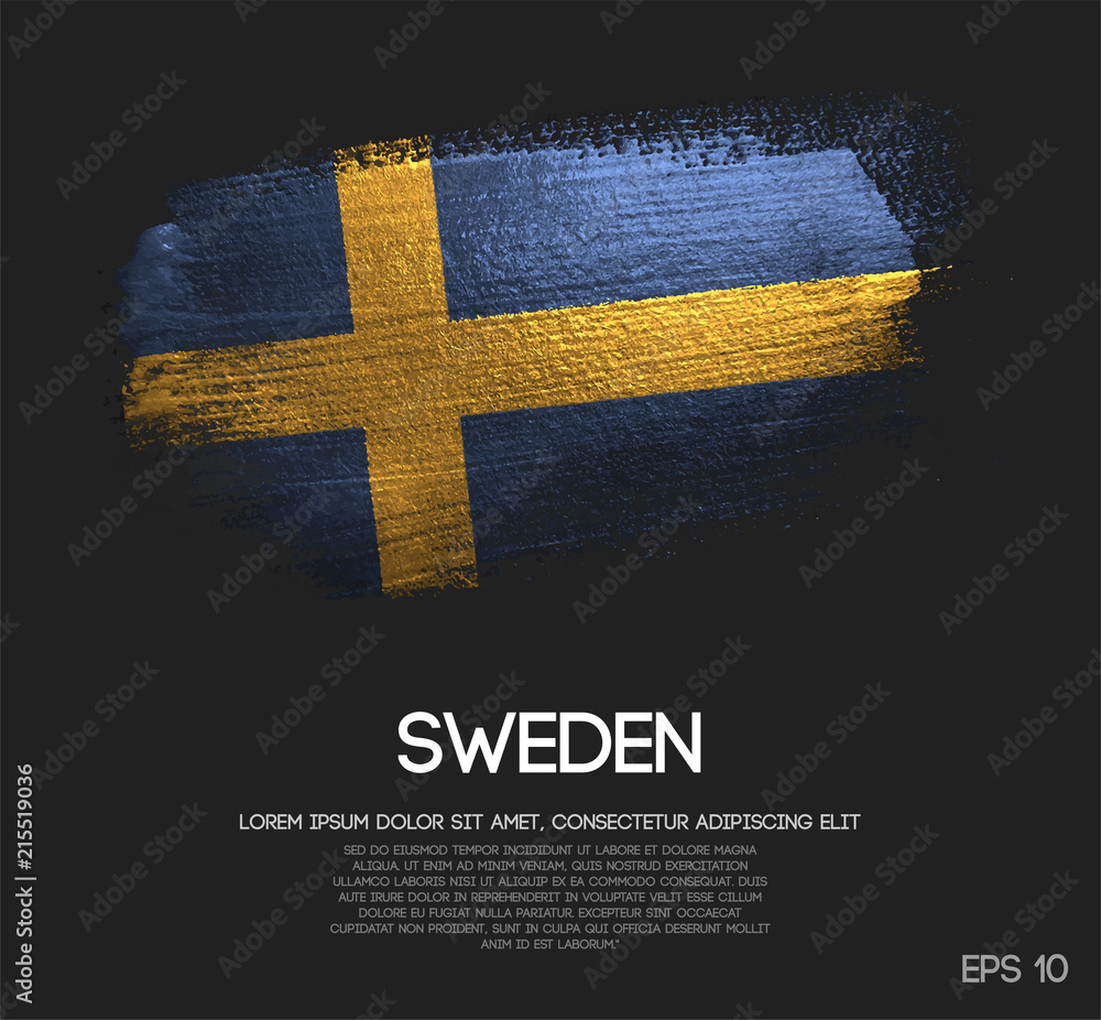 Sweden Flag Made of Glitter Sparkle Brush Paint Vector Stock Vector ...