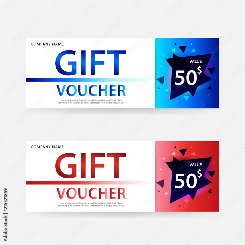Vector illustration,Gift voucher template with geometric pattern,cute ...