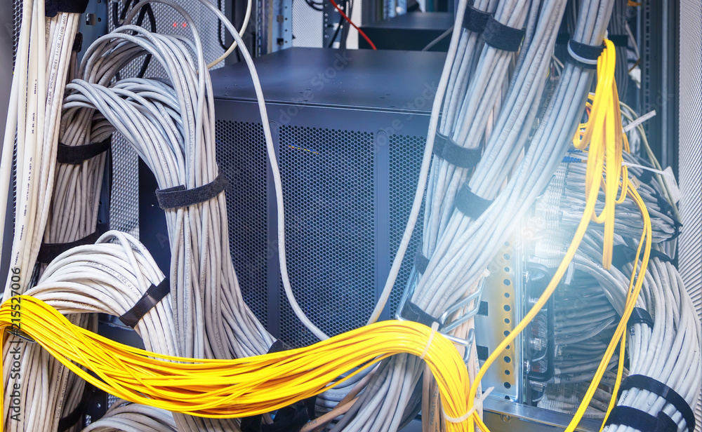 Fiber Optical connector interface. Fibre Channel swich. Severs computer ...