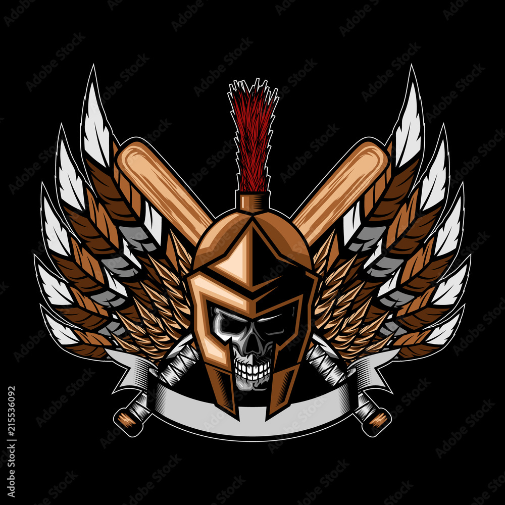 Spartan baseball team logo design vector illustration Stock Vector ...