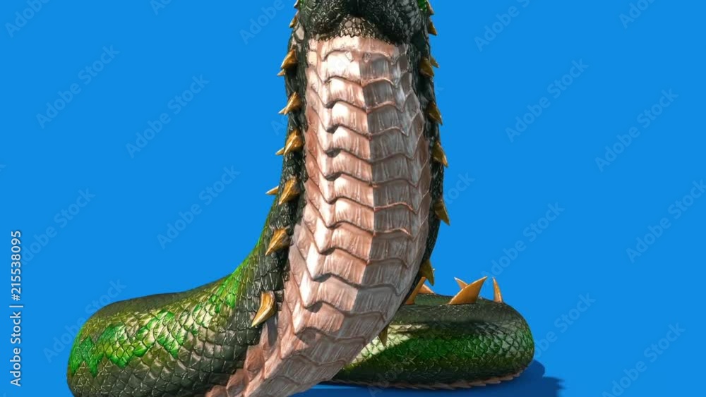 Mythological SNAKE Monster Dragoon Attack Front Blue Screen 3D ...