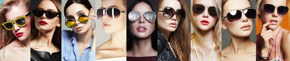 Beauty Fashion collage. Women in Sunglasses Stock Photo | Adobe Stock