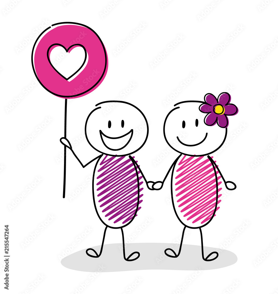 Pink balloon with lovely cartoon characters. Vector. Stock Vector ...
