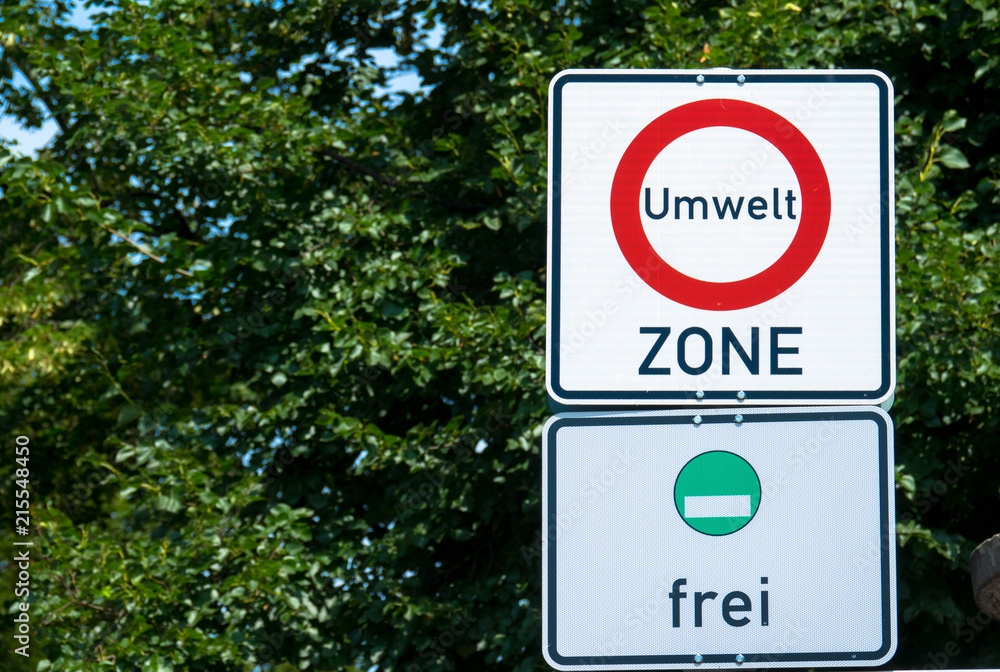 Umweltzone-Schild, Textfreiraum Stock Photo | Adobe Stock