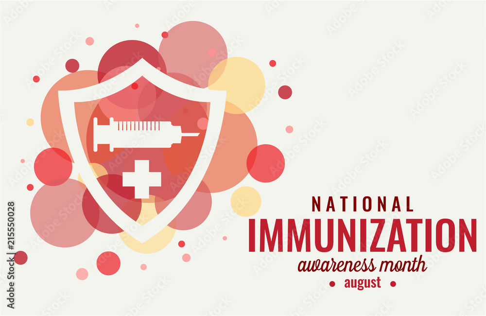 Immunization awareness month card or background. vector illustration ...