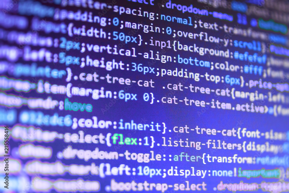 Business and AI technology represent learning process. Hacker breaching net security. Javascript ...