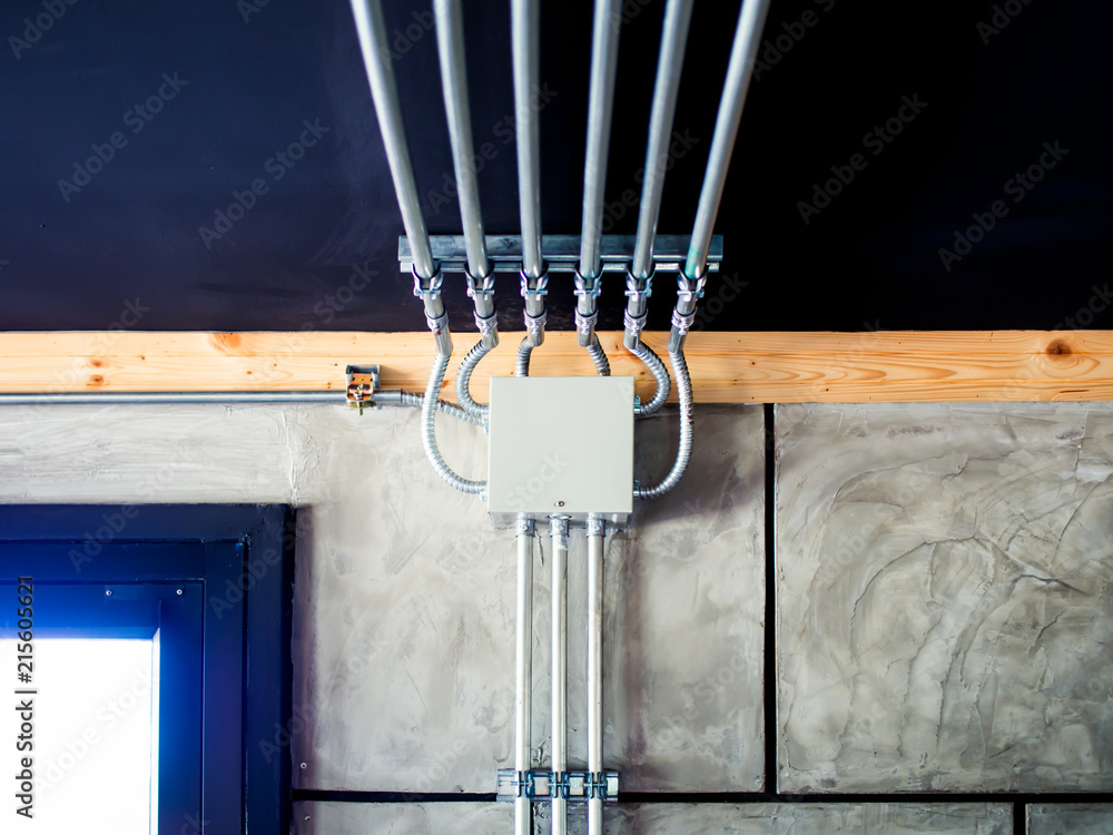 Electrical metal conduit work Stock Photo | Adobe Stock