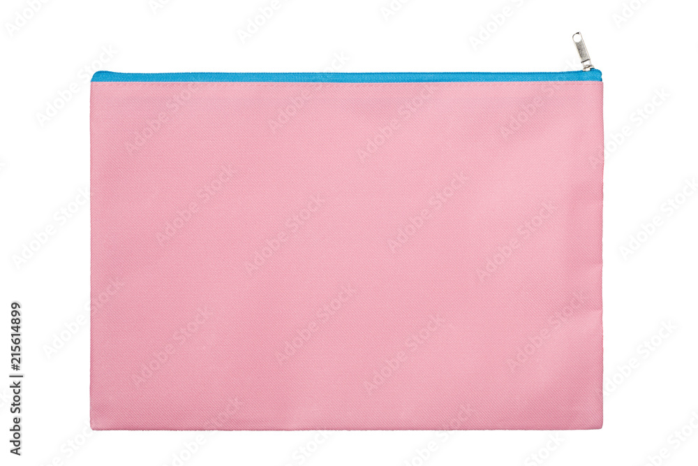 Pink zipper bag isolated on white background Stock Photo | Adobe Stock