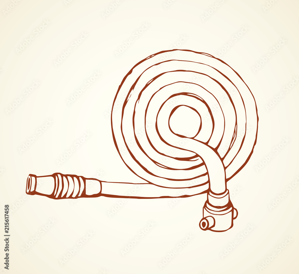 Fire hose. Vector drawing Stock Vector | Adobe Stock