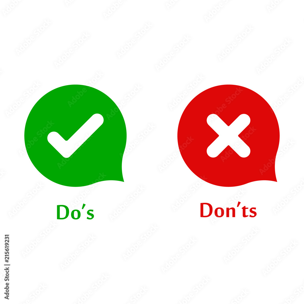 Do's and don'ts signs Stock Vector | Adobe Stock