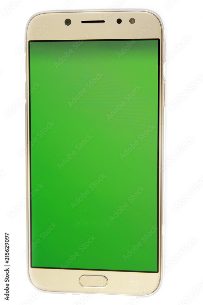 Telefono movil inteligente con el fondo de pantalla color verde Stock ...
