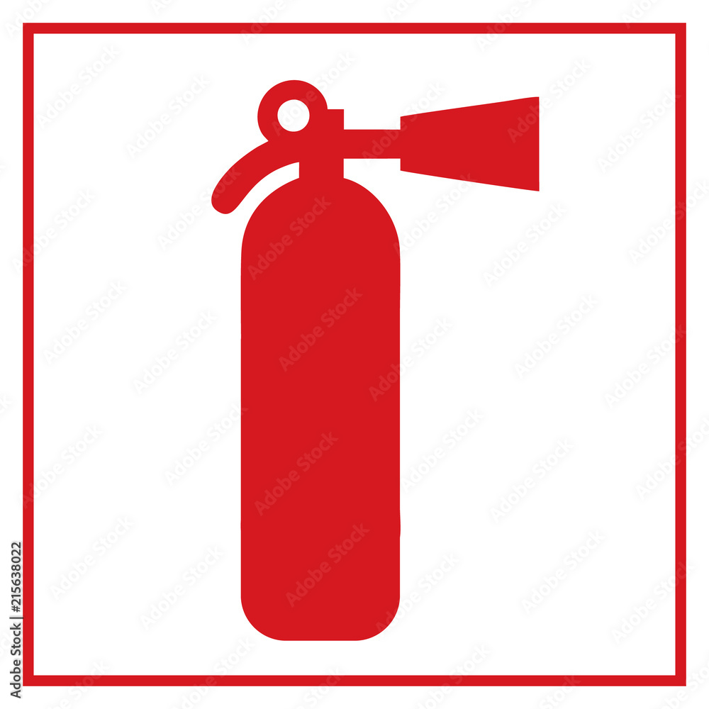 fire extinguisher sign, vector illustration Stock Vector | Adobe Stock