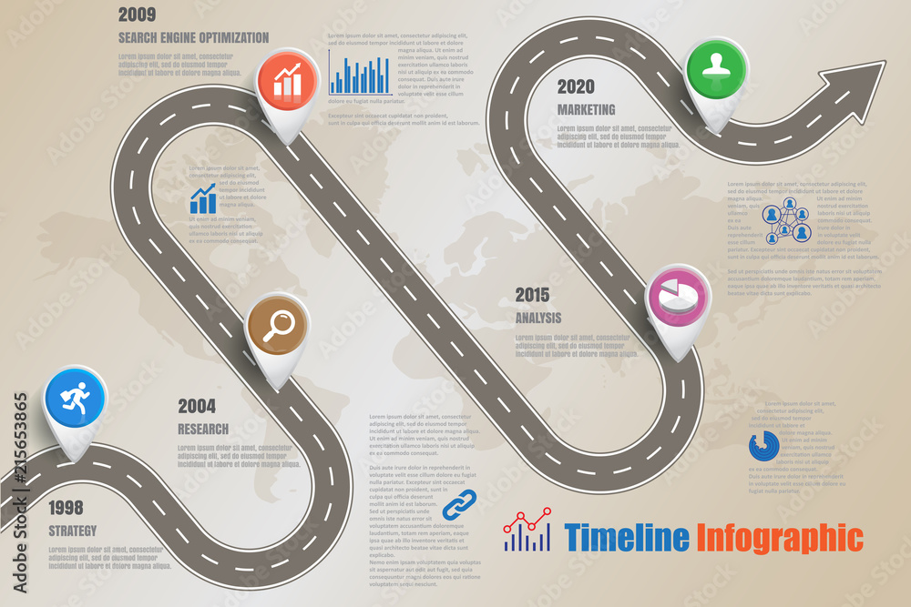 Business road map timeline infographic icons designed for abstract ...