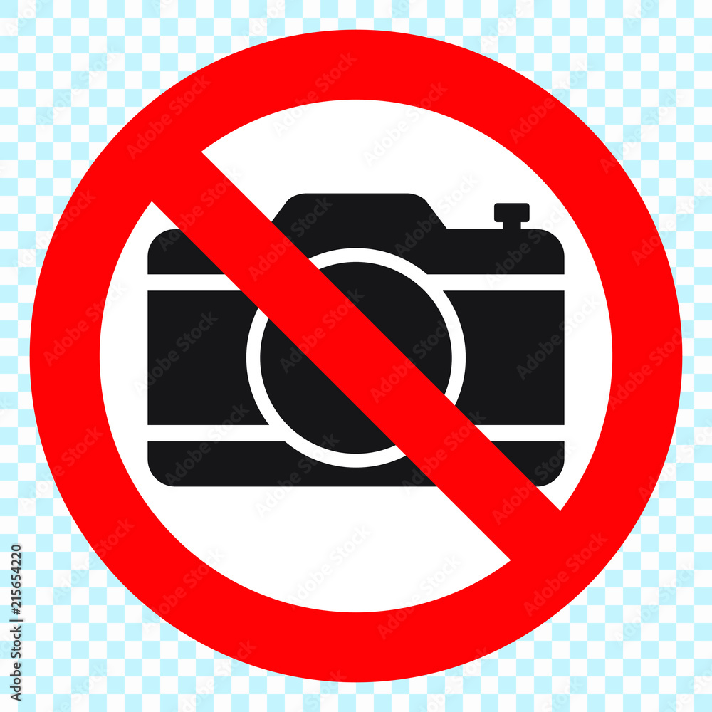 Vetor de No cameras allowed sign. Red prohibition no camera sign. No ...