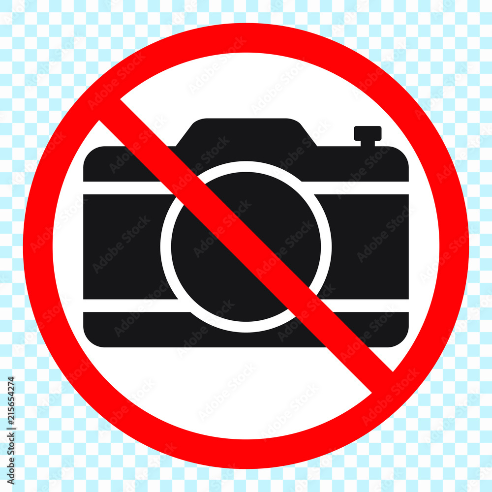Vetor de No cameras allowed sign. Red prohibition no camera sign. No ...