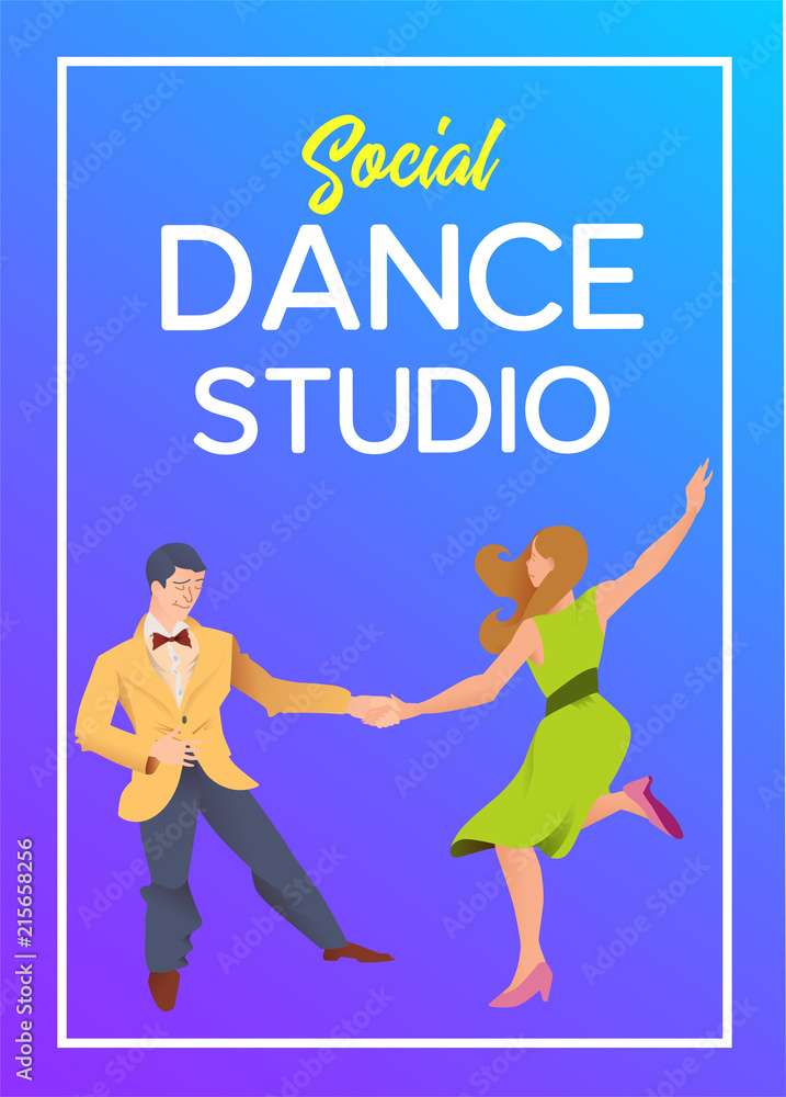 Poster for dance studio. Flyer or element of advertizing for social ...