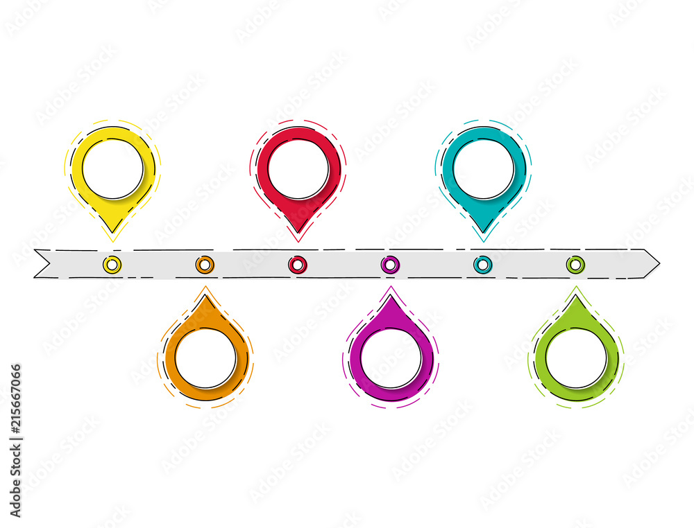 Layout of empty timeline - colourful infographic. Vector. Stock Vector ...