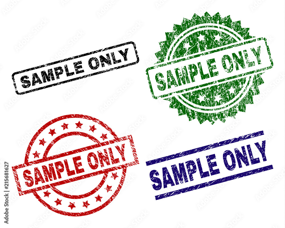 Vecteur Stock SAMPLE ONLY seal stamps with corroded style. Black, green ...