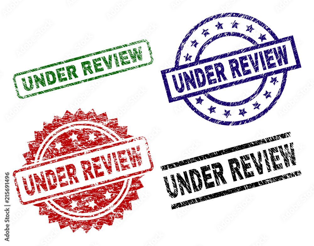 UNDER REVIEW seal prints with damaged texture. Black, green,red,blue ...