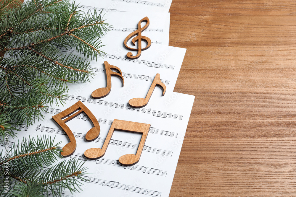 Christmas Music Notes Wallpaper