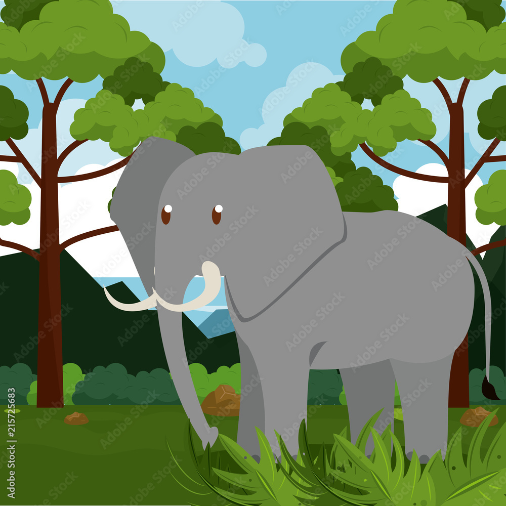 Cartoon Jungle Elephant