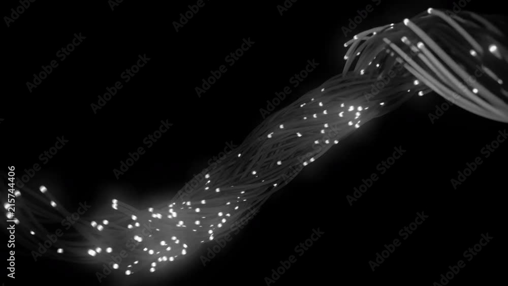 Fiber optic cable flowing across frame. 4K UHD animation. Stock ビデオ ...