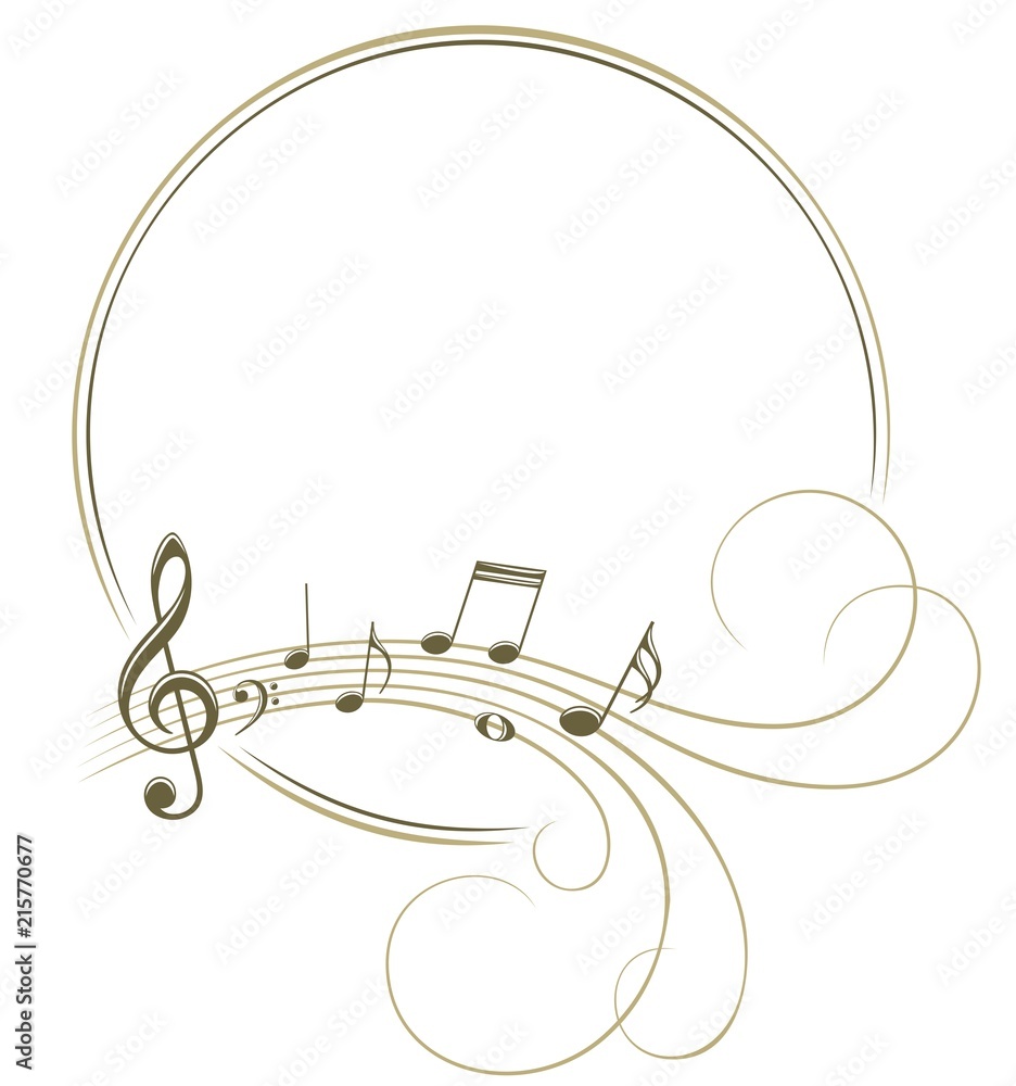 Frame with music notes. Stock Vector | Adobe Stock