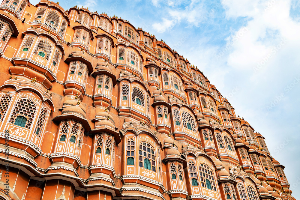 Hawa Mahal on a sunny day, Jaipur, Rajasthan, India. An UNESCO World ...