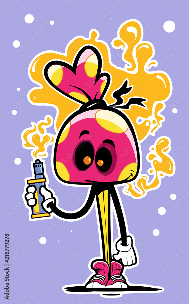Funny candy, lollipop is a vaping. Vector illustration of vape ...
