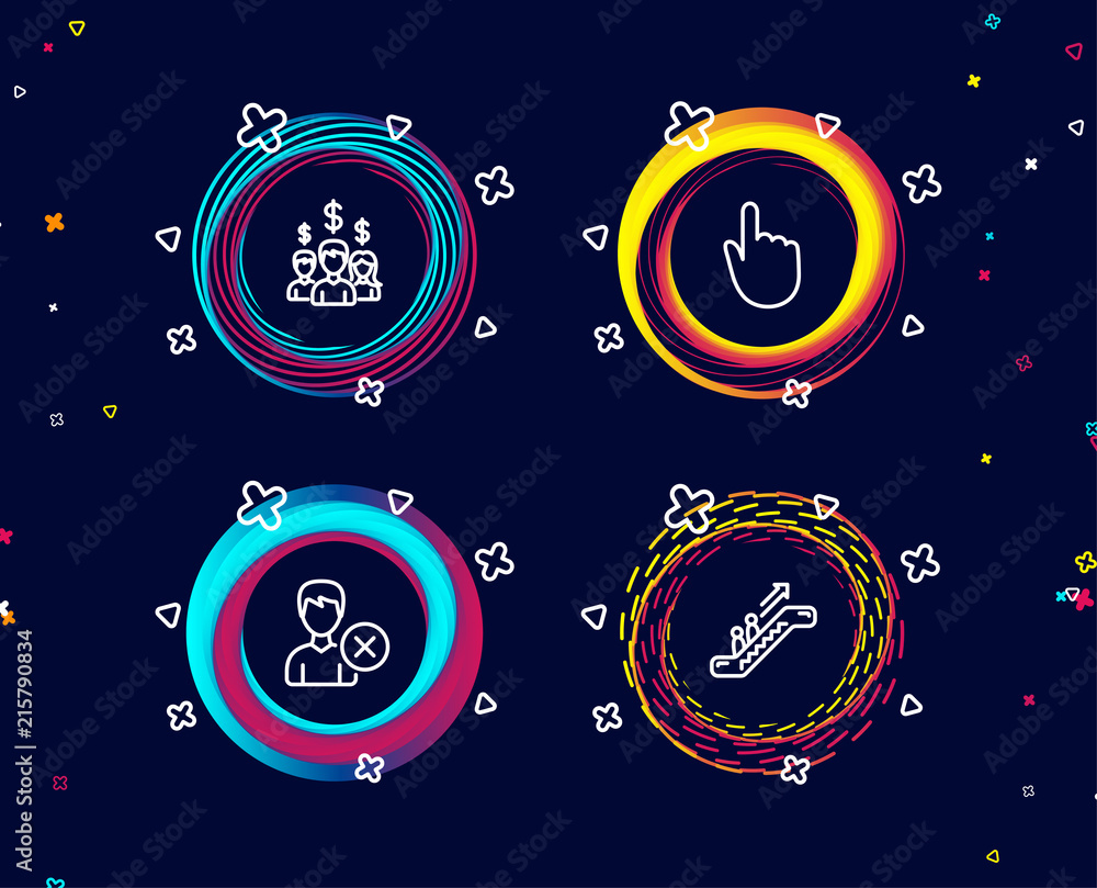 Set of Salary employees, Remove account and Hand click icons. Escalator ... Set of Salary employees, Remove account and Hand click icons. Escalator ...