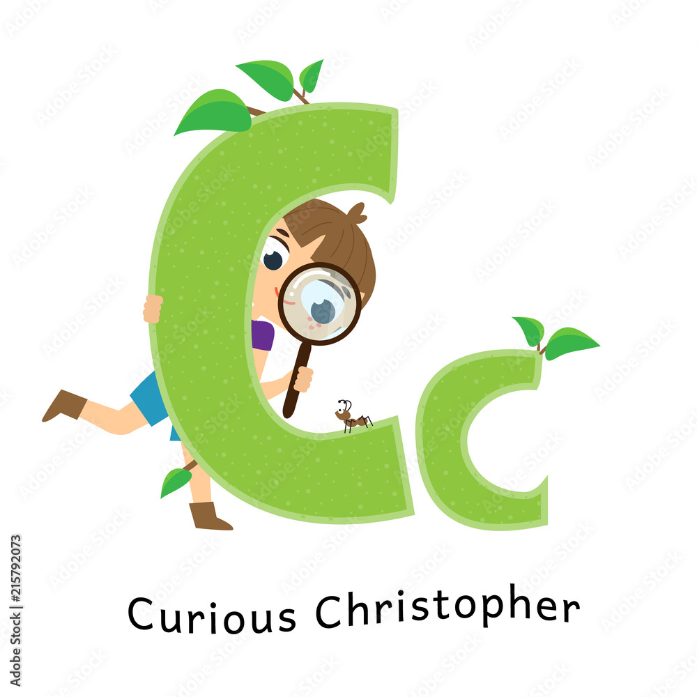 Kids alphabet. English letters with cartoon children characters. C for ...
