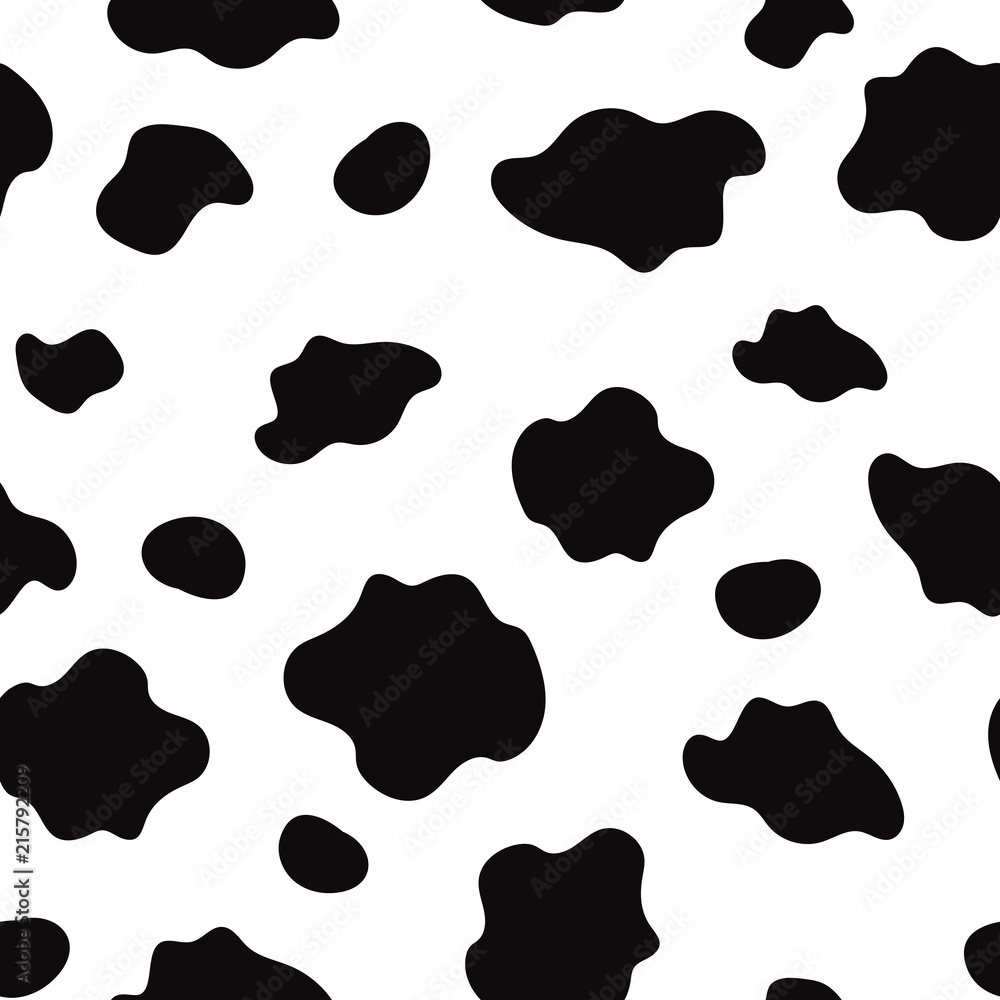Black and white dalmatian skin print. Vector seamless pattern for ...