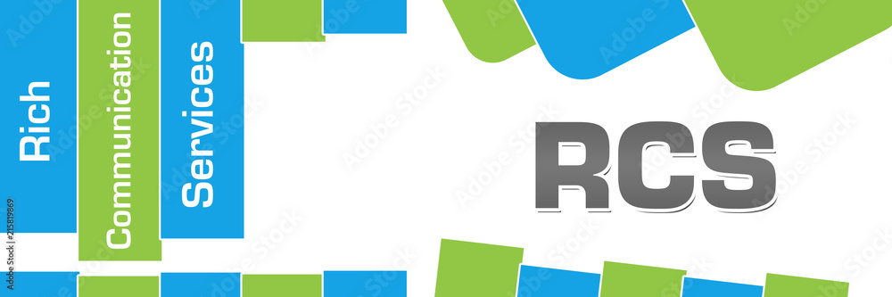 RCS - Rich Communication Services Green Blue Abstract Shapes Horizontal ...