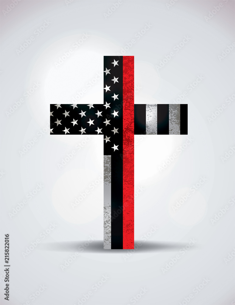 Christian Cross Firefighter Support Symbol Stock Vector | Adobe Stock