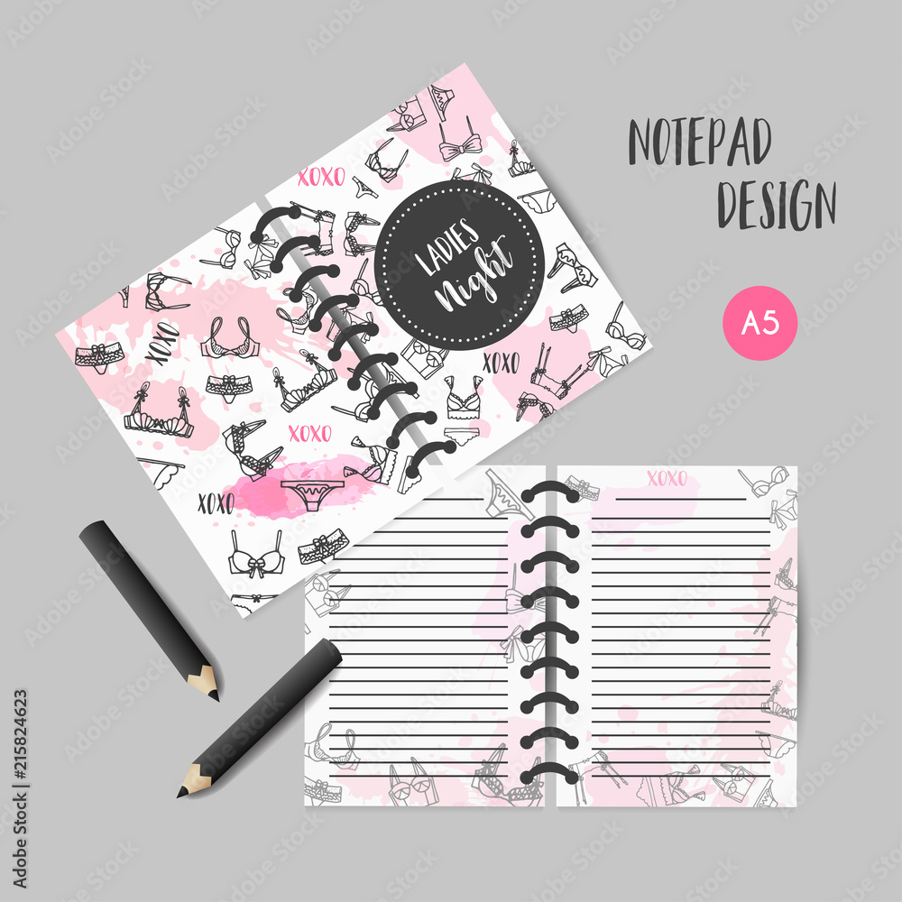 Lingerie Fashion bra and panties notes. Fashion printables Planners for ...