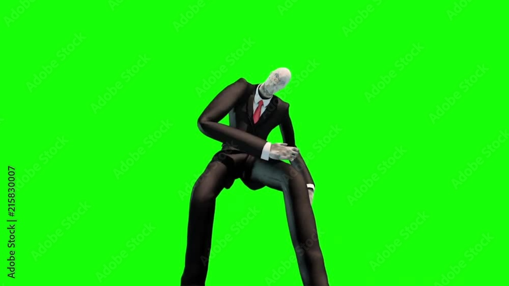 Slenderman Attacks Green Screen 3D Rendering Animation Horror Stock ...