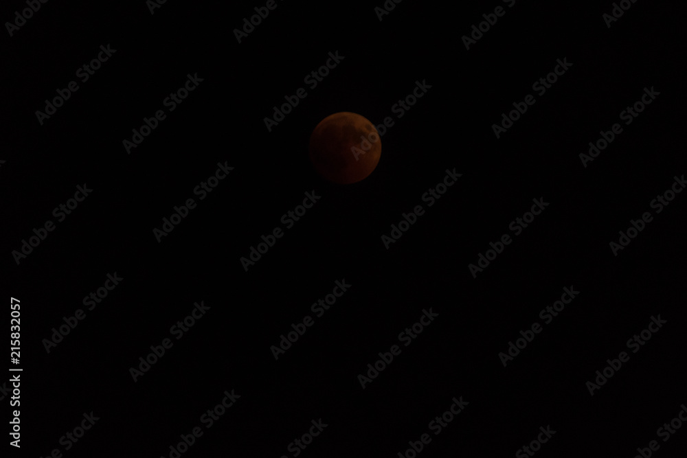 moon eclipse. red moon with eclipse, shadow of the earth that ...