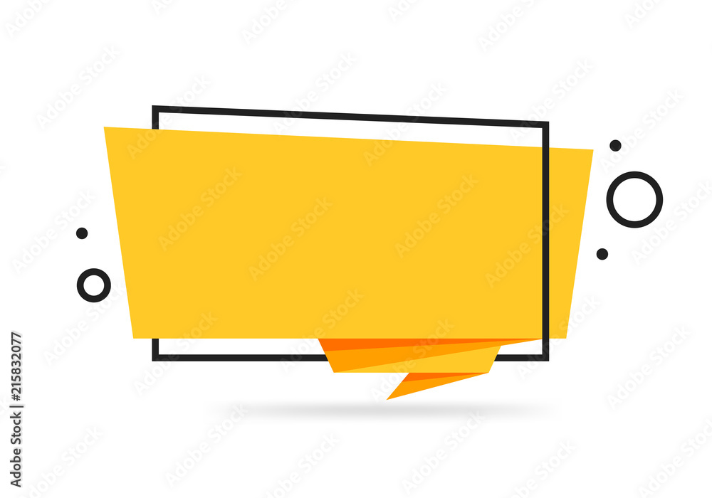 Colorful Origami style sticker and banner template design. Isolated on ...