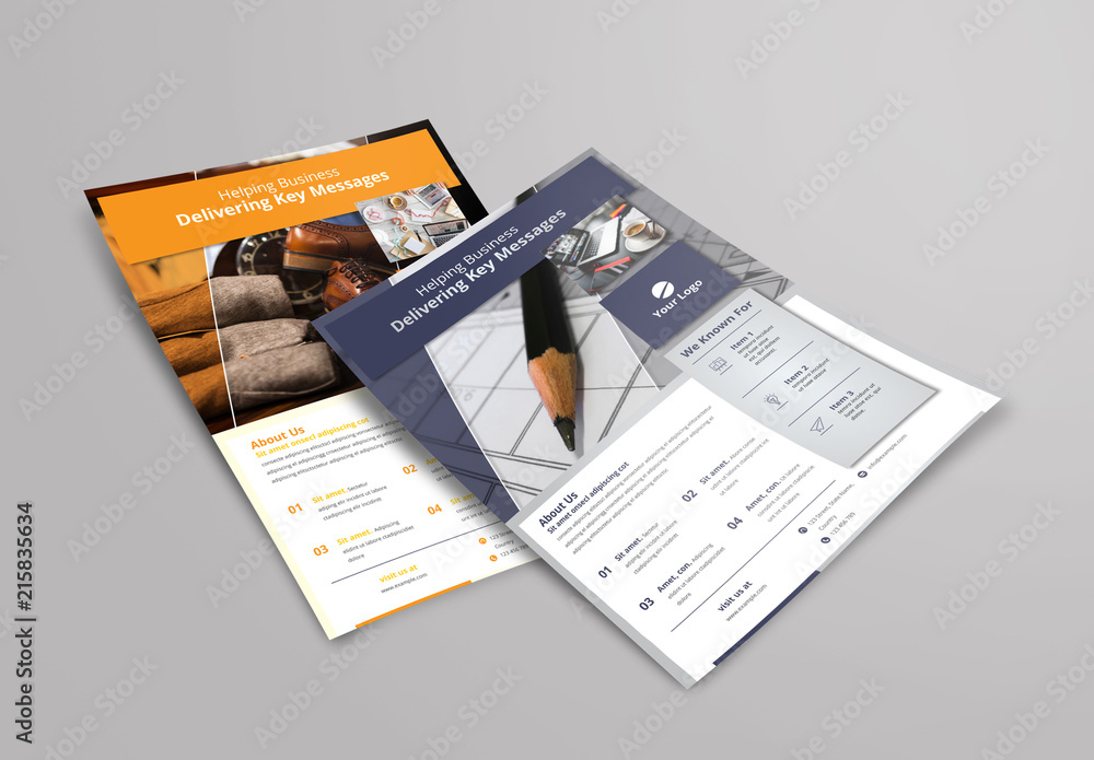 Flyer Layout with Large Header Photo Placeholder Stock Template | Adobe ...