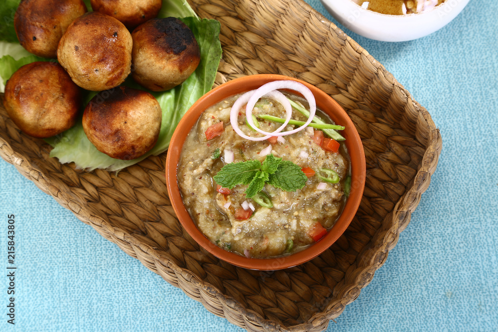 Litti Chokha or Bihari Food Sattu Litty, Indian Food Stock Photo ...